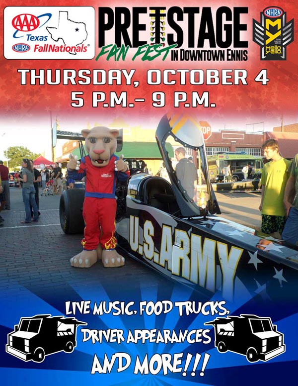 DALLAS - Texas Motorplex 5th Annual Pre-Stage Fan Fest on Oct. 4