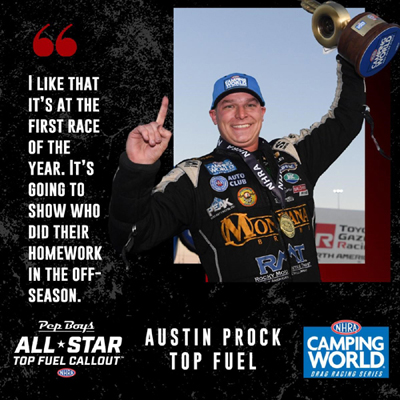 GAINESVILLE - Pep Boys NHRA Top Fuel All-Star Callout Preview